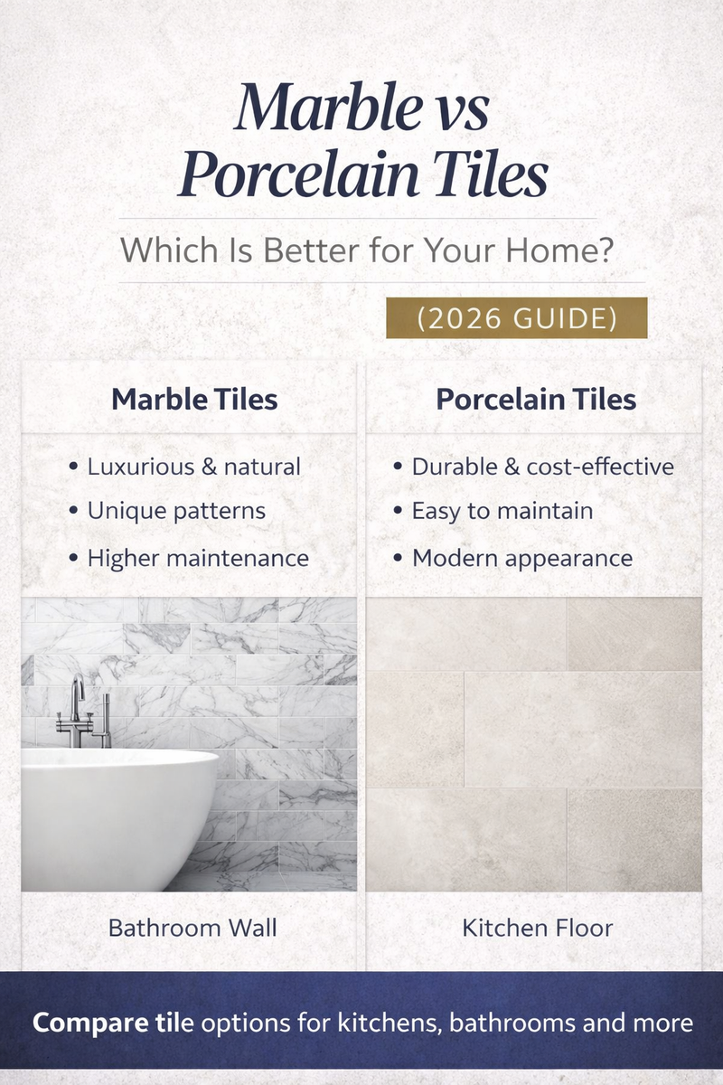 Marble vs Porcelain Tiles: Which IMarble vs Porcelain Tiles (2026 ...