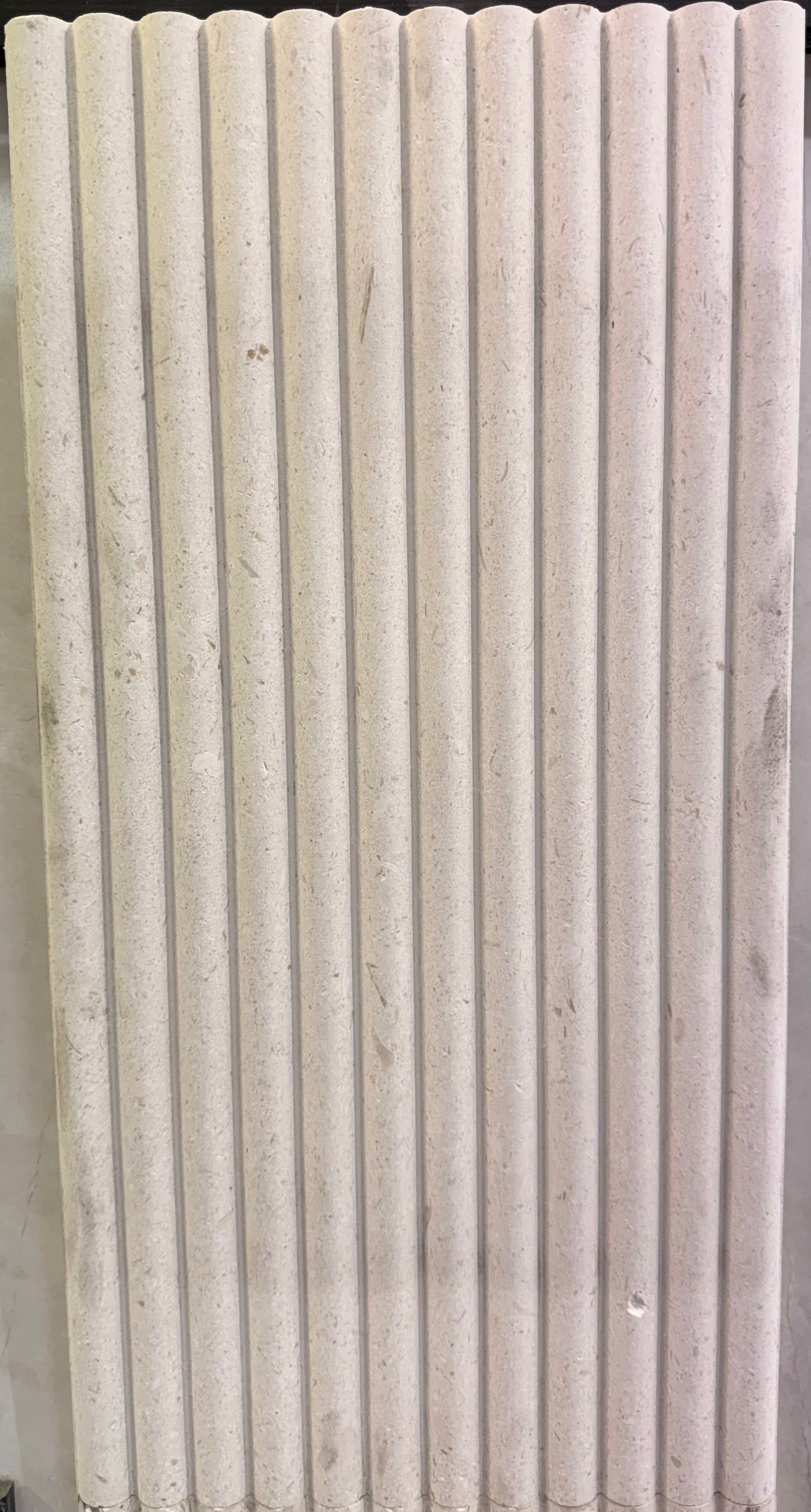 Shellstone Myra Limestone Fluted 12x24 Honed Tile | tilestate