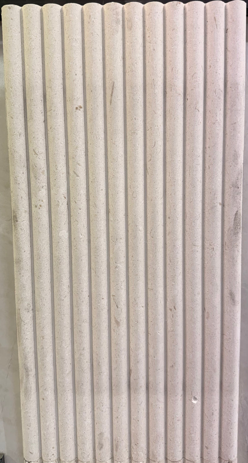 Shellstone Myra Limestone Fluted 12x24 Honed Tile