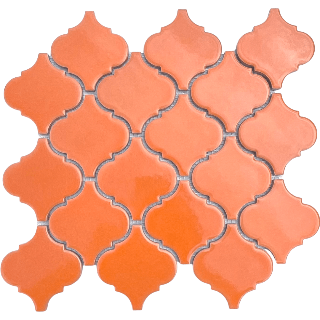 Orange Arabesque Porcelain Tile