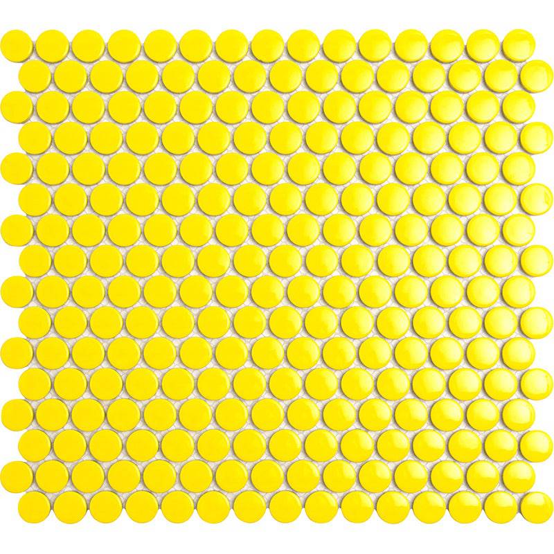 YELLOW SUN PENNY ROUND MOSAIC TILE | tilestate