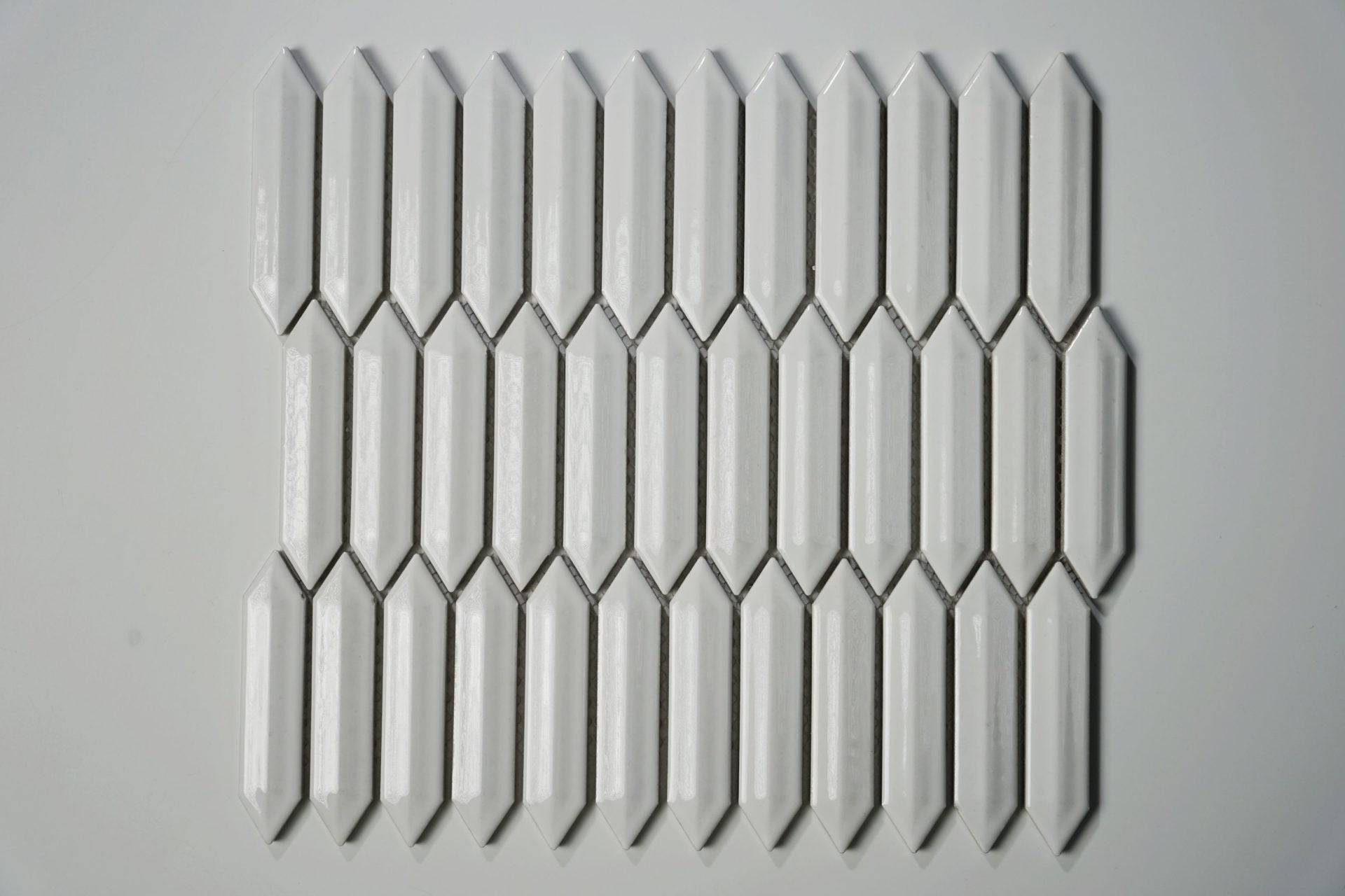 Cc Mosaics +white 3d Picket 1x4 Porcelain Mosaic Tile | tilestate