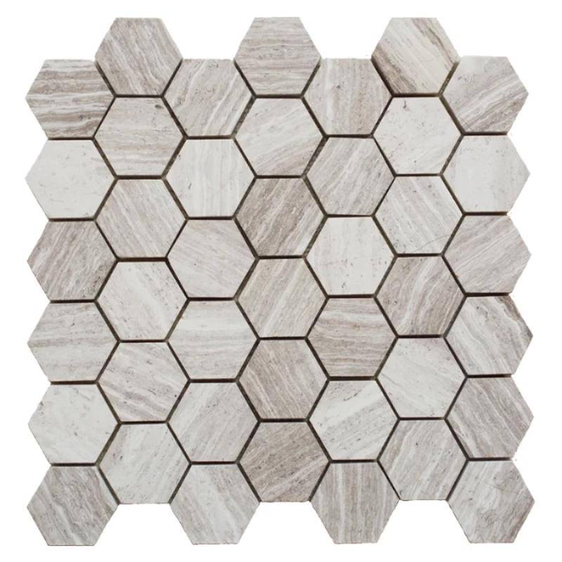 Haisa Light Marble 2x2 Hexagon Honed Mosaic Tile | tilestate