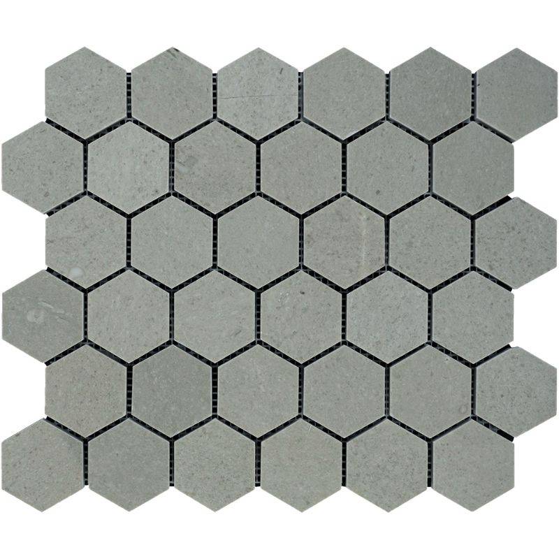 Spanish Grey Marble 2x2 Hexagon Polished Mosaic Tile | tilestate