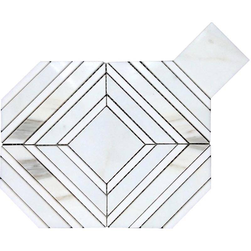 TUSCANY PIENZA Calacatta Gold / Thassos Mosaic Tile | tilestate