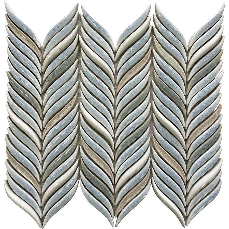 CERAMIQUE PLUME BLUE ceramic Mosaic Tile | TileState