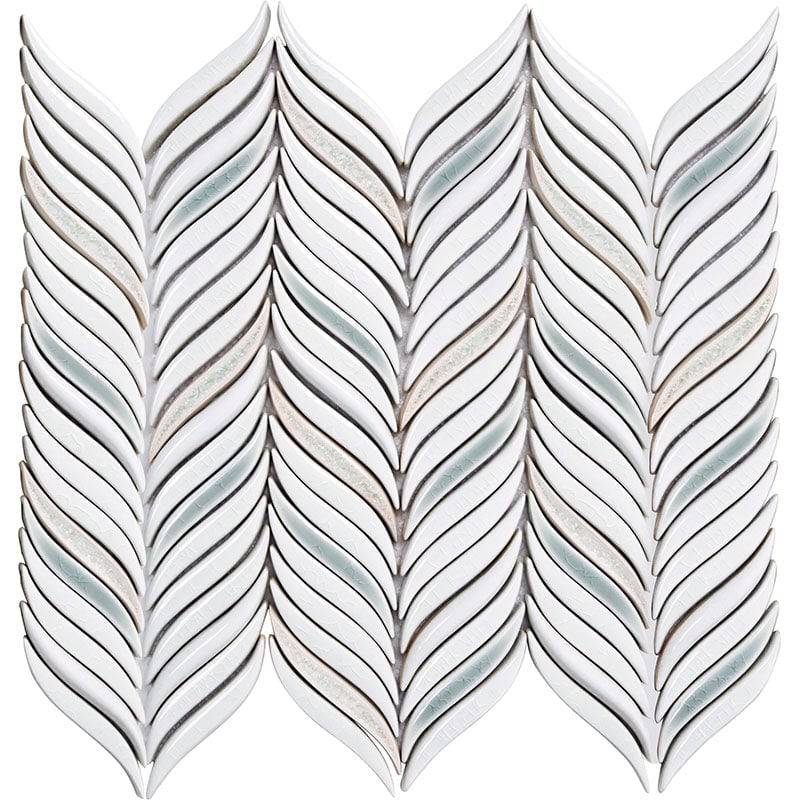 CERAMIQUE PLUME WHITE ceramic Mosaic Tile | tilestate
