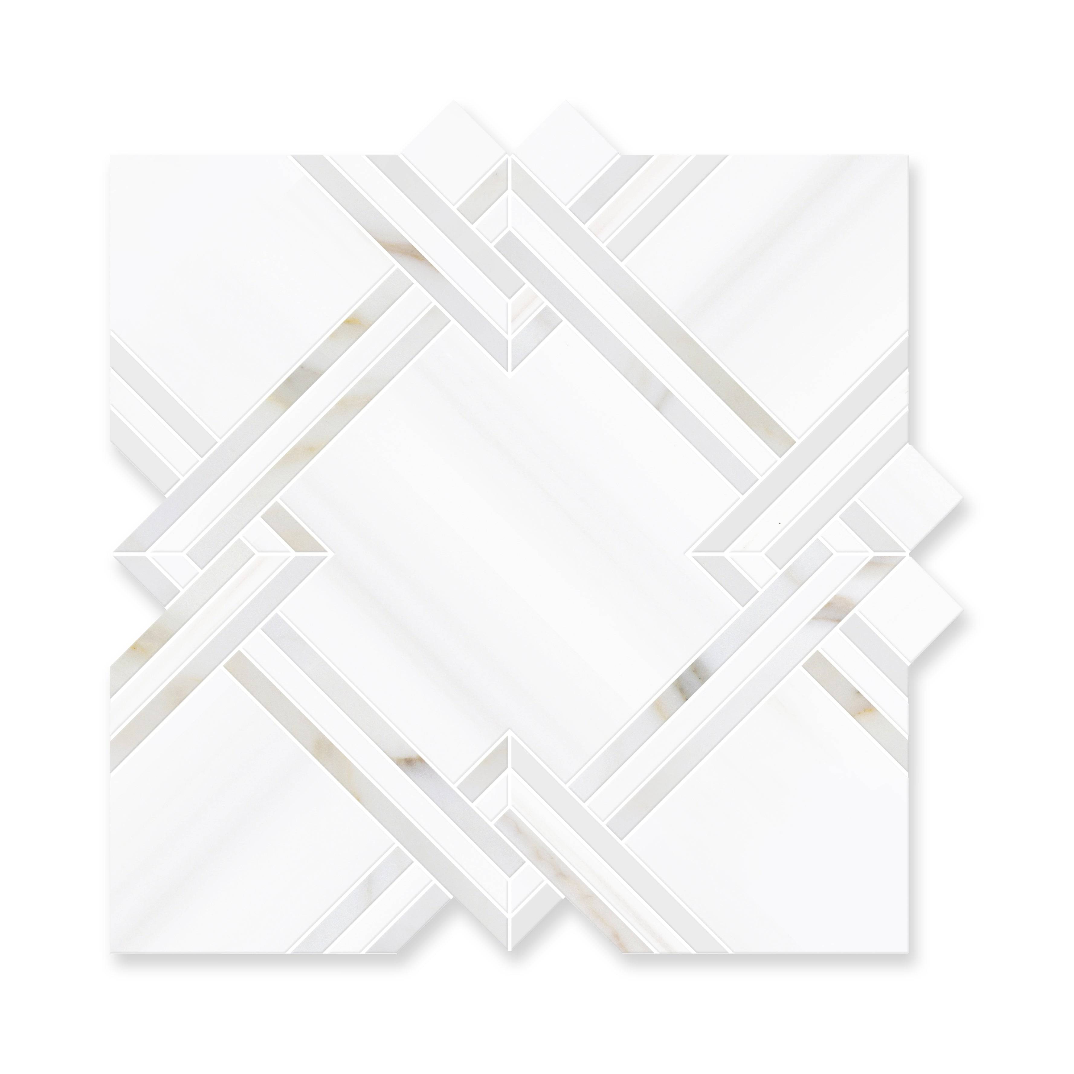 Dolomite Square With Calacatta Strap Polished