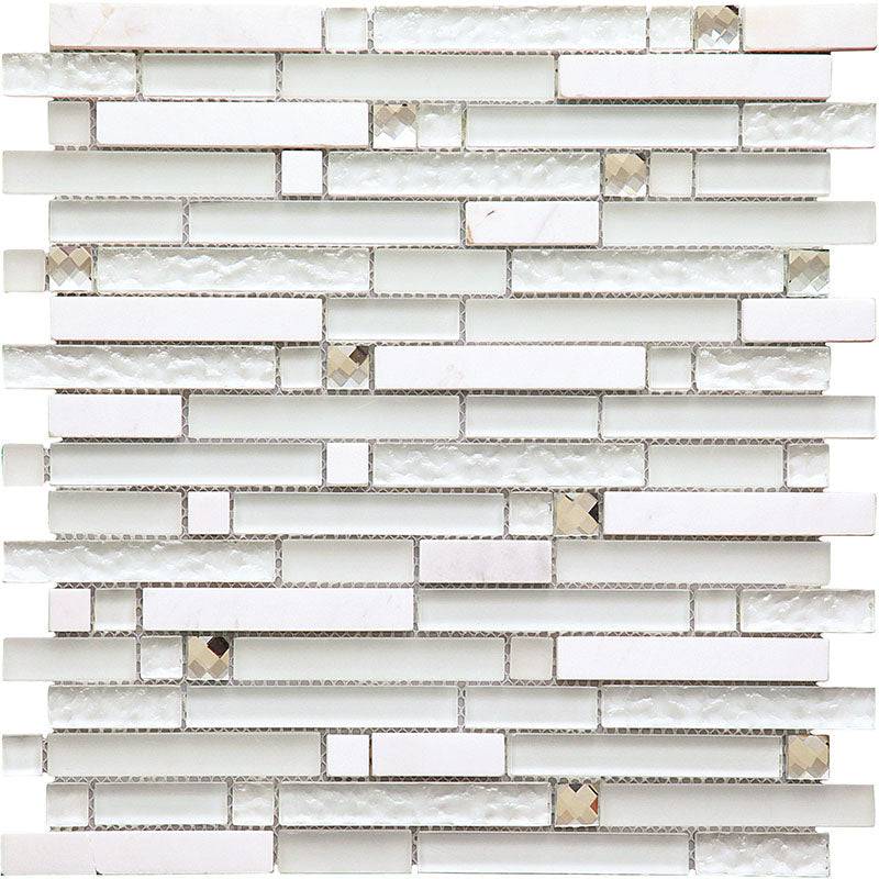 ALASKA ICICLE glass, stone Mosaic Tile For Wall and Kitchen Backsplash ...