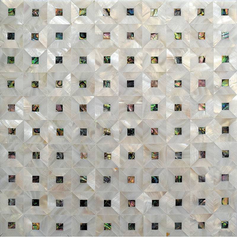JEWELS OF THE SEA ABALONE SQUARES shell Mosaic Tile | TileState